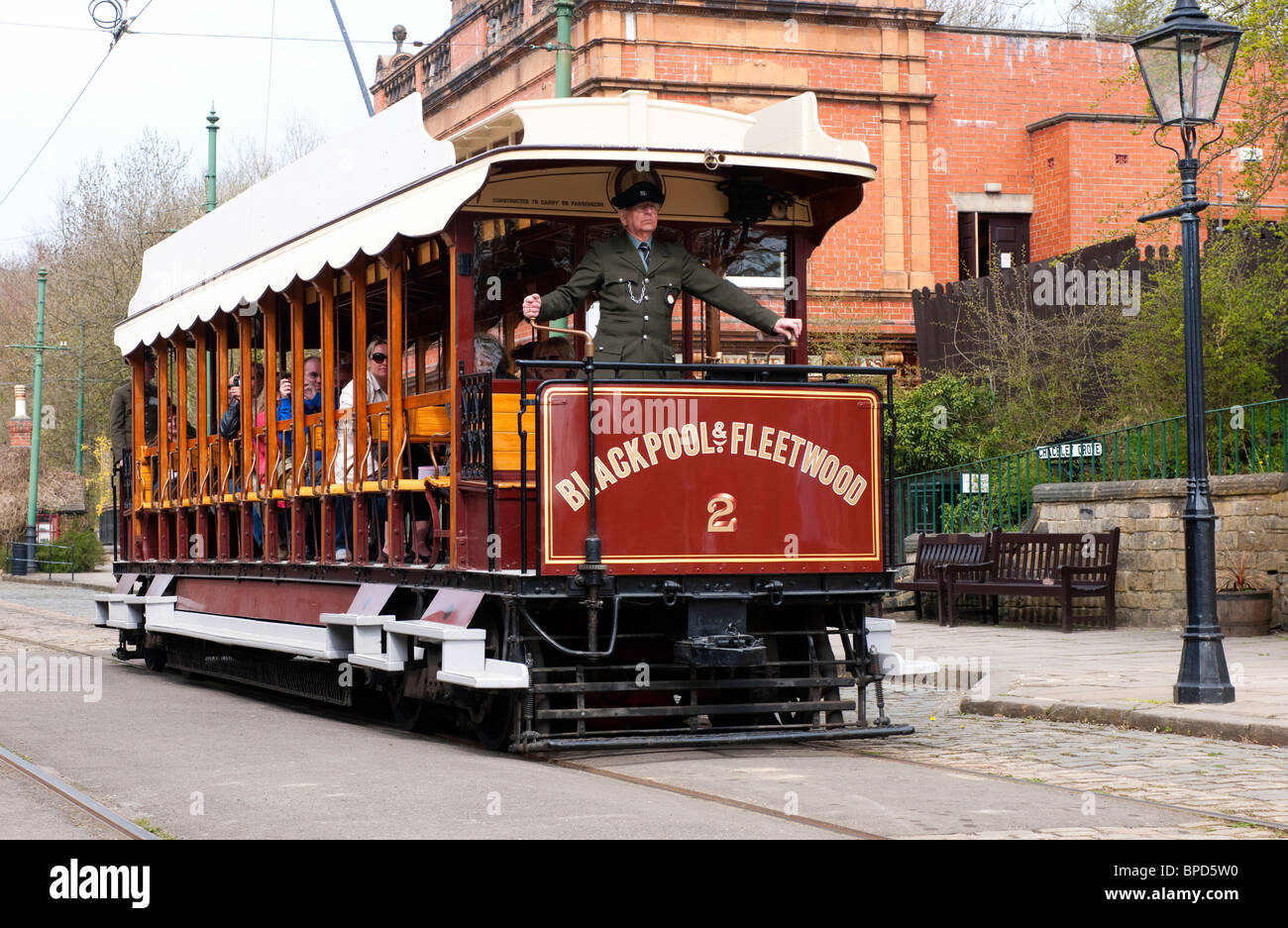 An old Blackpool and Fleetwood tram, one of the working exhibits at the ...