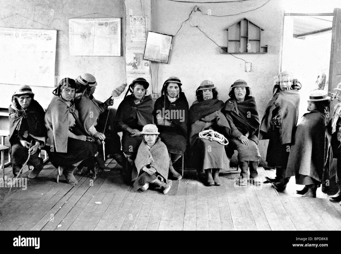ECUADOR NATIVE QUECHUA WOMEN AND CHILDREN AT A MEETING ABOUT LAND ...