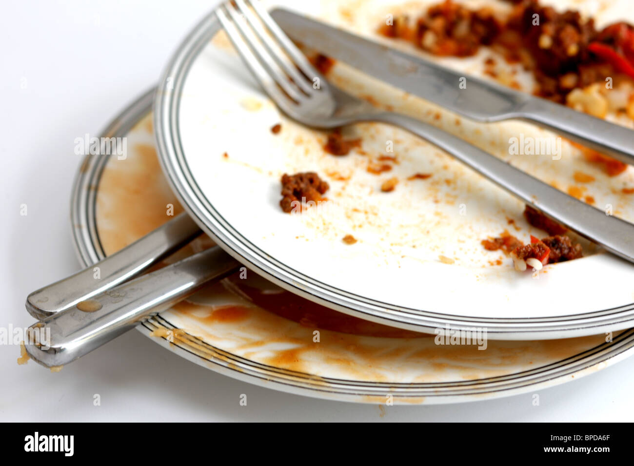 Dirty Meal Plates Stock Photo - Alamy