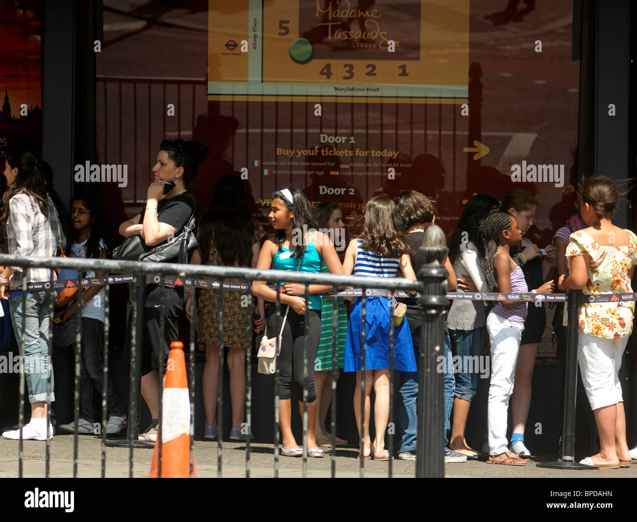 People queuing at Madame Tussauds Marylebone Road London England Stock ...