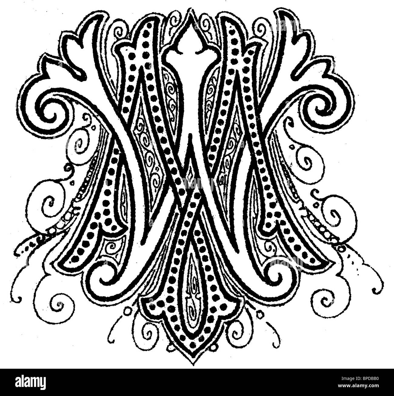 Wm monogram hi-res stock photography and images - Alamy