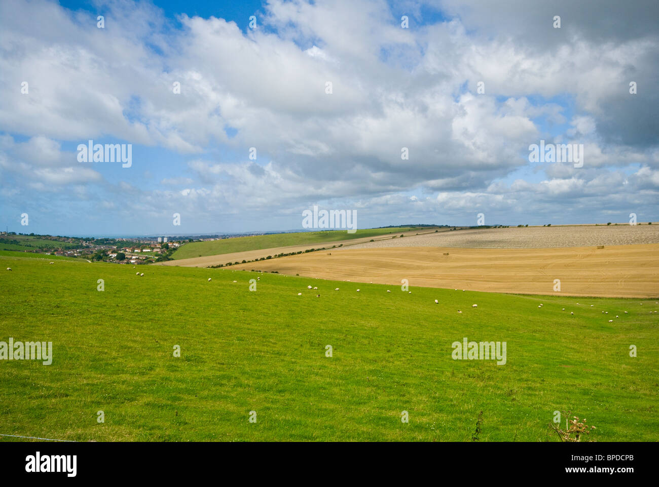 A View Over The South Downs Towards Bevendean Seen From The Falmer Road ...