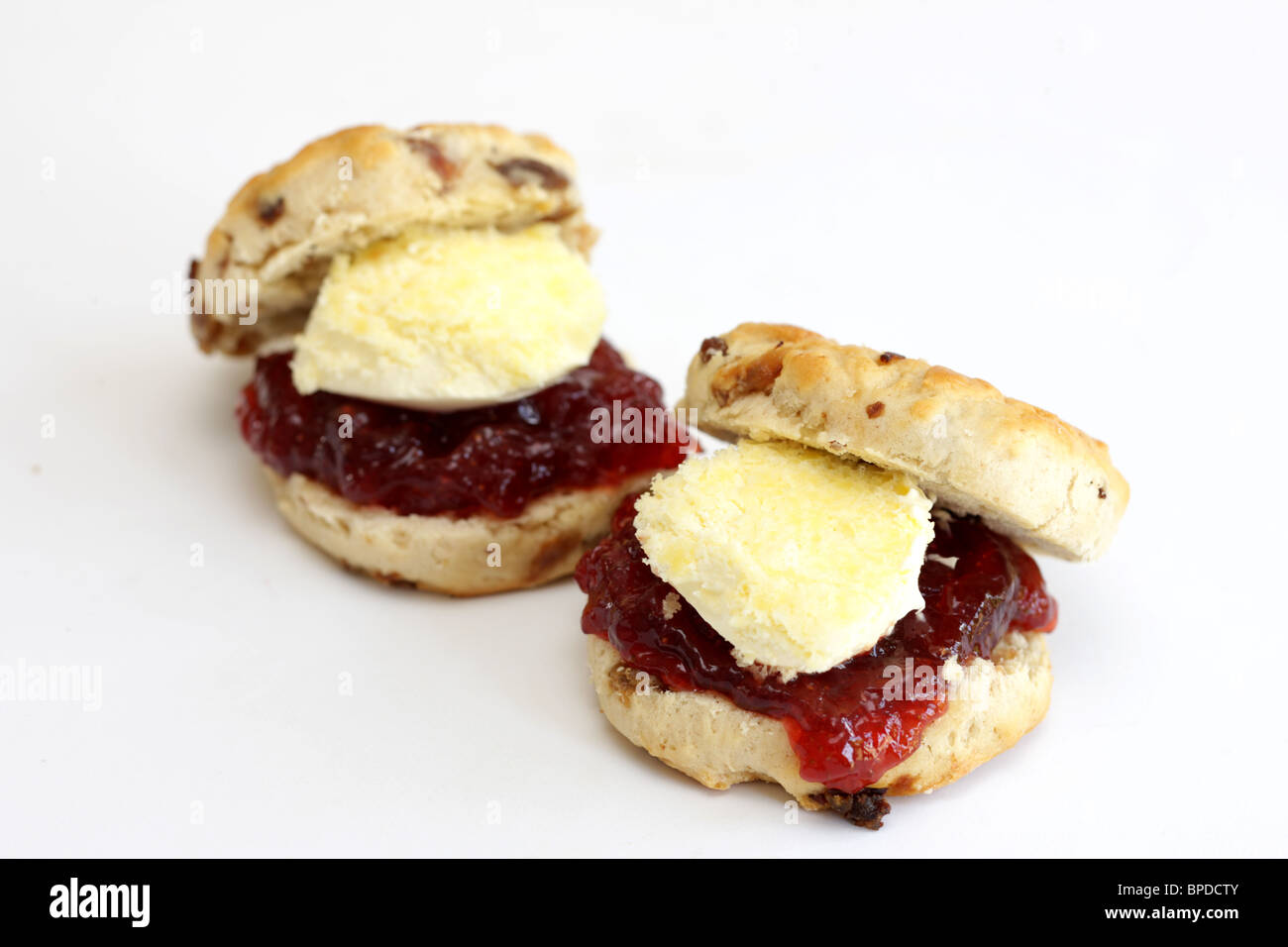Cream Scone and Jam Stock Photo - Alamy