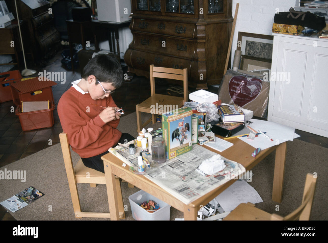 Model making hobby boy hi-res stock photography and images - Alamy