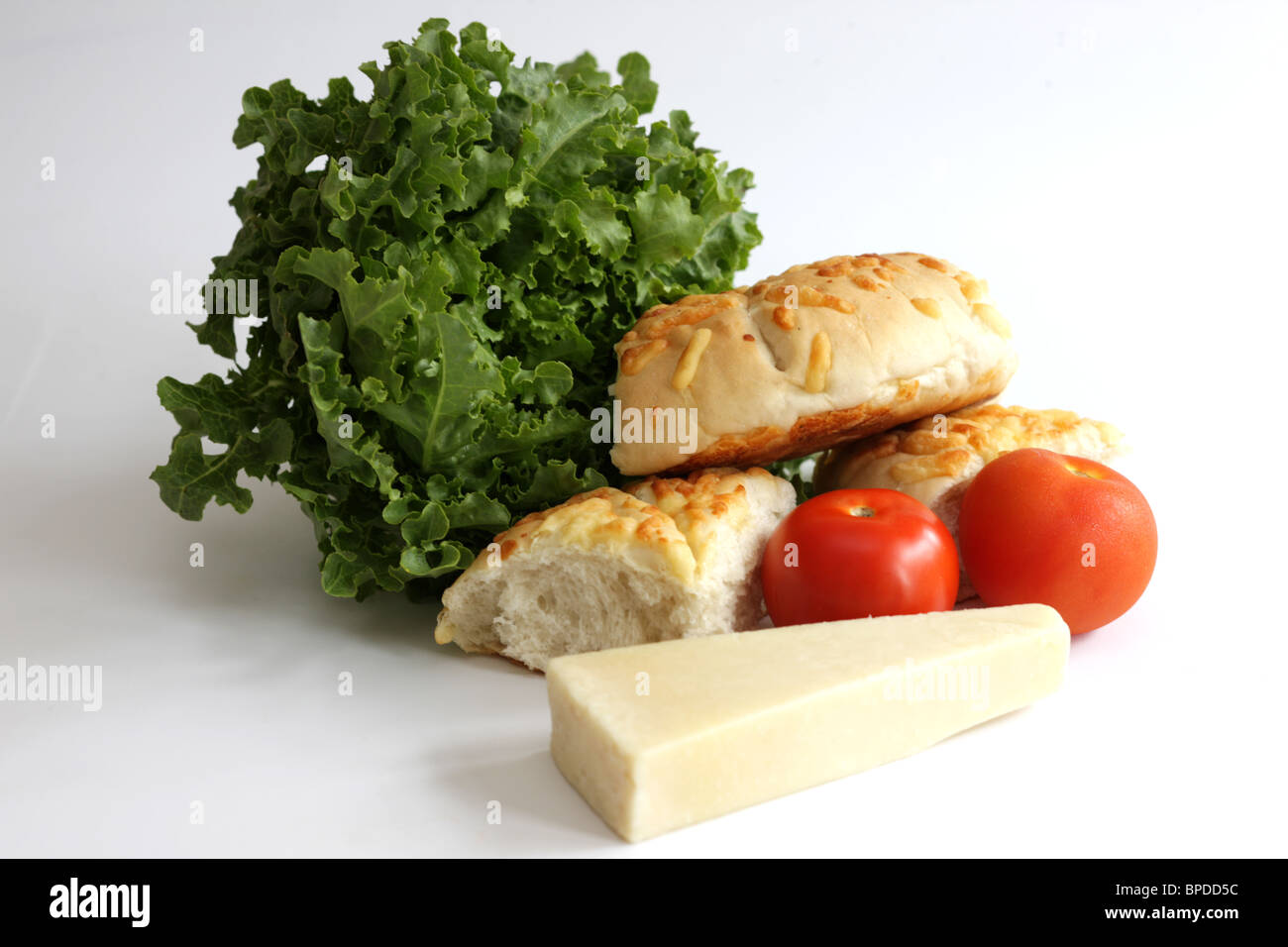 Bread Tomatoes and Lettuce Stock Photo - Alamy