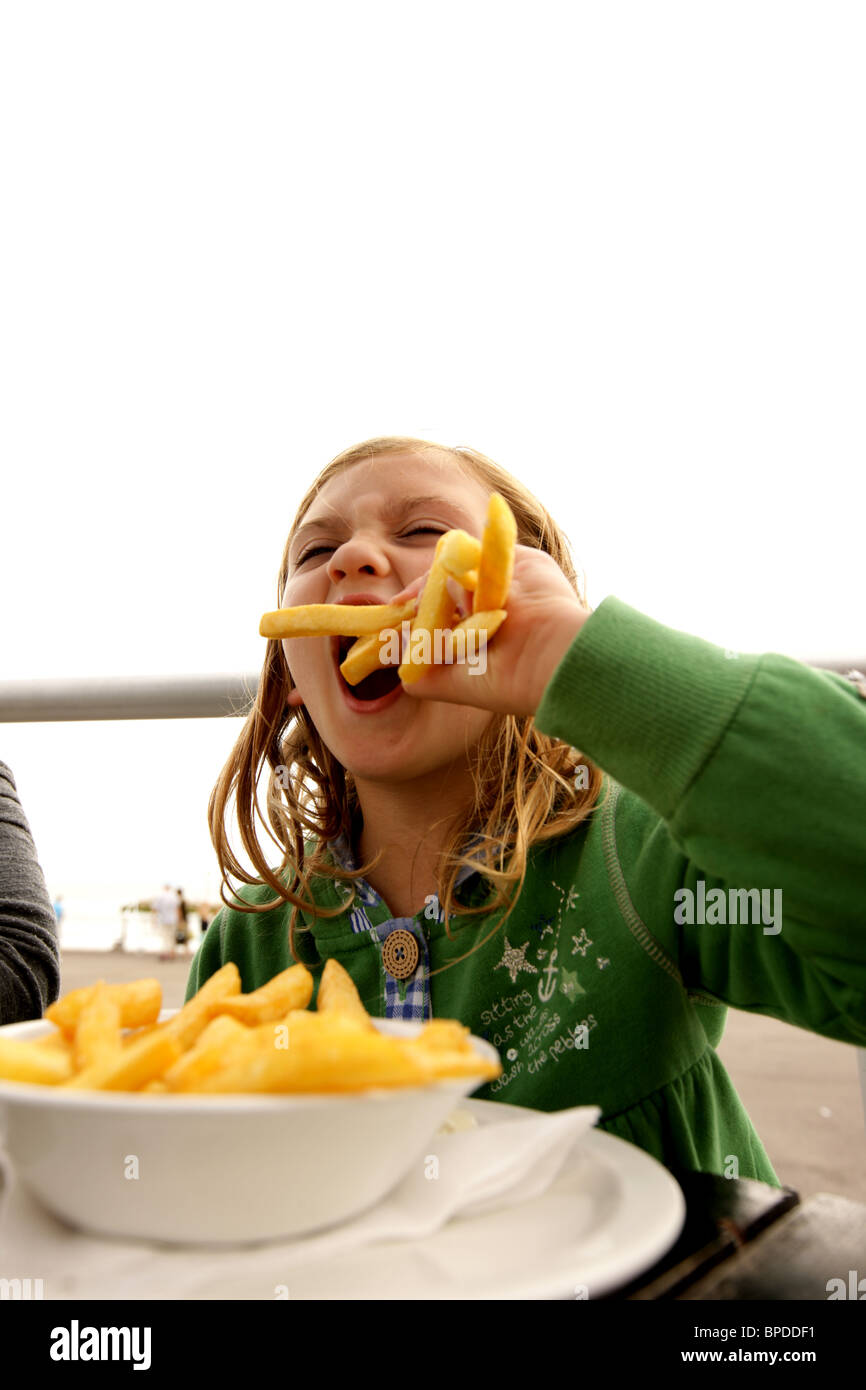 Child Eating Chips Stock Photo - Alamy