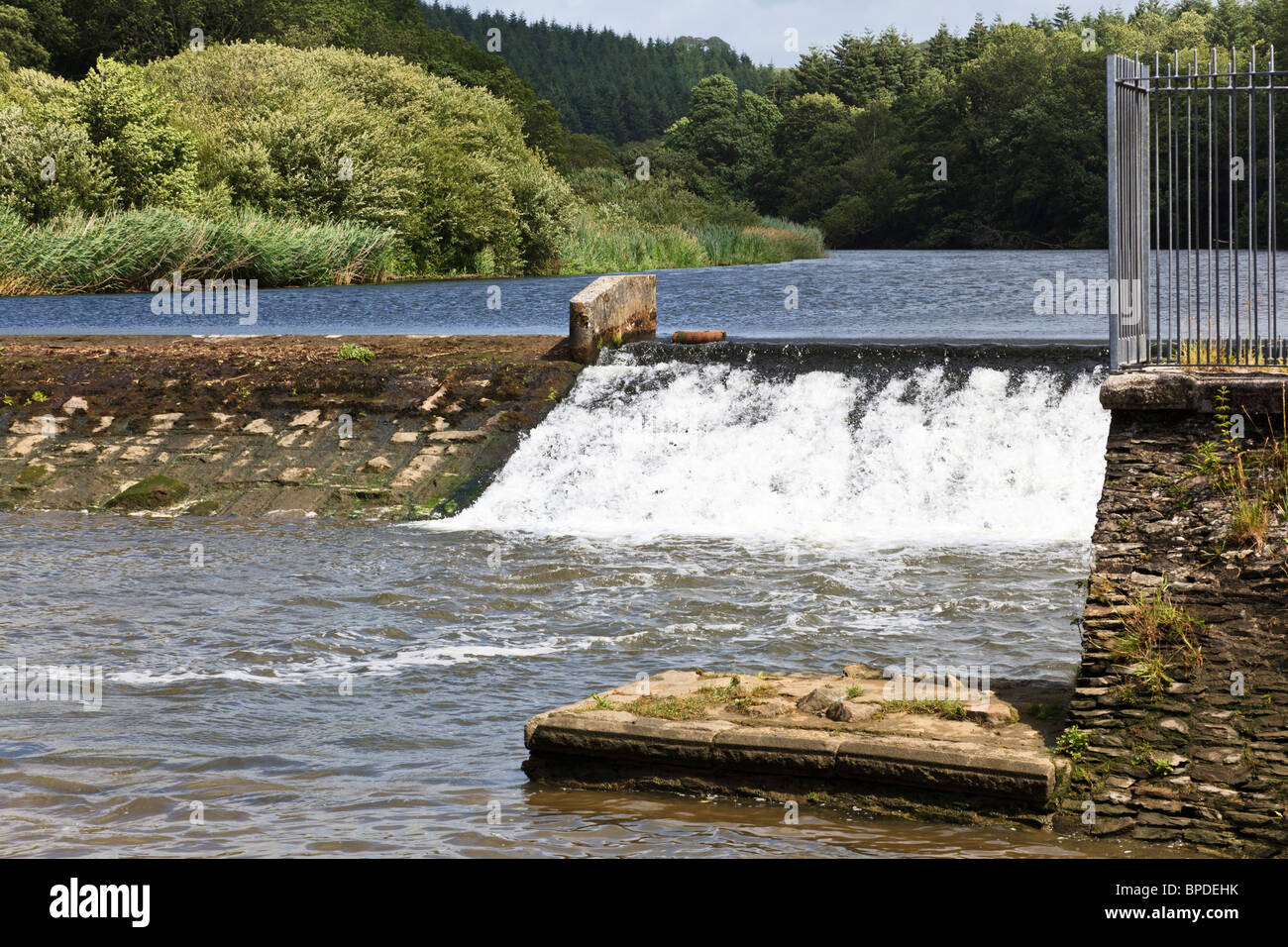The River Tavy at Lopwell Dam near Tamerton Foliot, Plymouth, Devon, UK ...