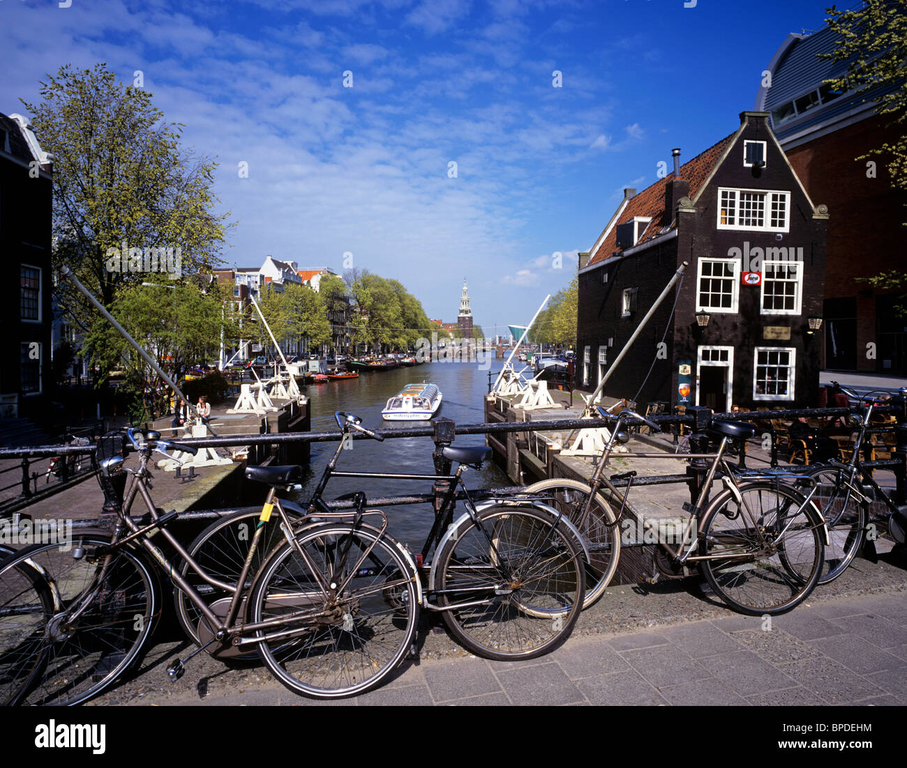 Amsterdam - Canals & bicycles, iconic symbols of the city Stock Photo ...