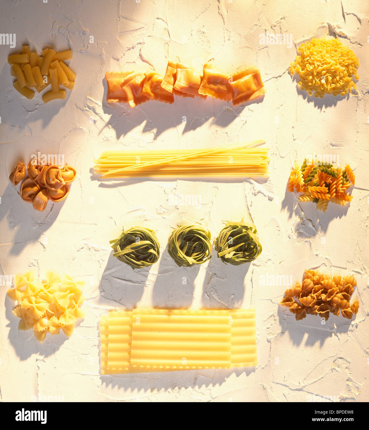 10 different dried pasta shapes Stock Photo - Alamy