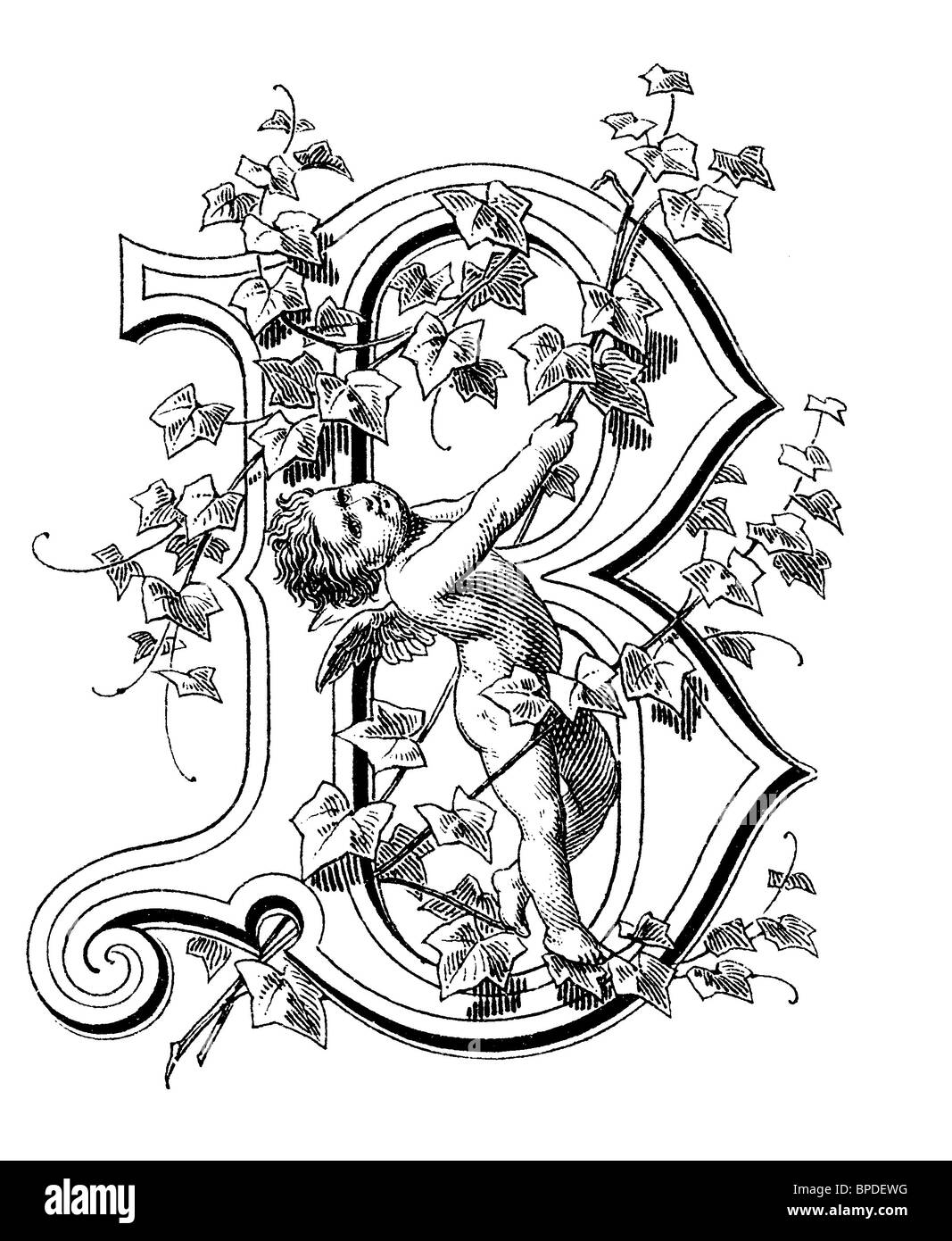 Alphabetic character, letter B, cupid Stock Photo - Alamy