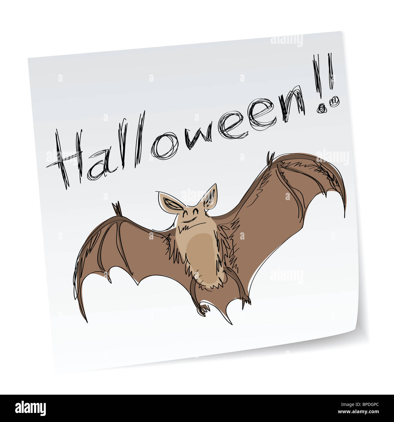 a note with hand-drawn halloween theme message - 2 of series Stock ...