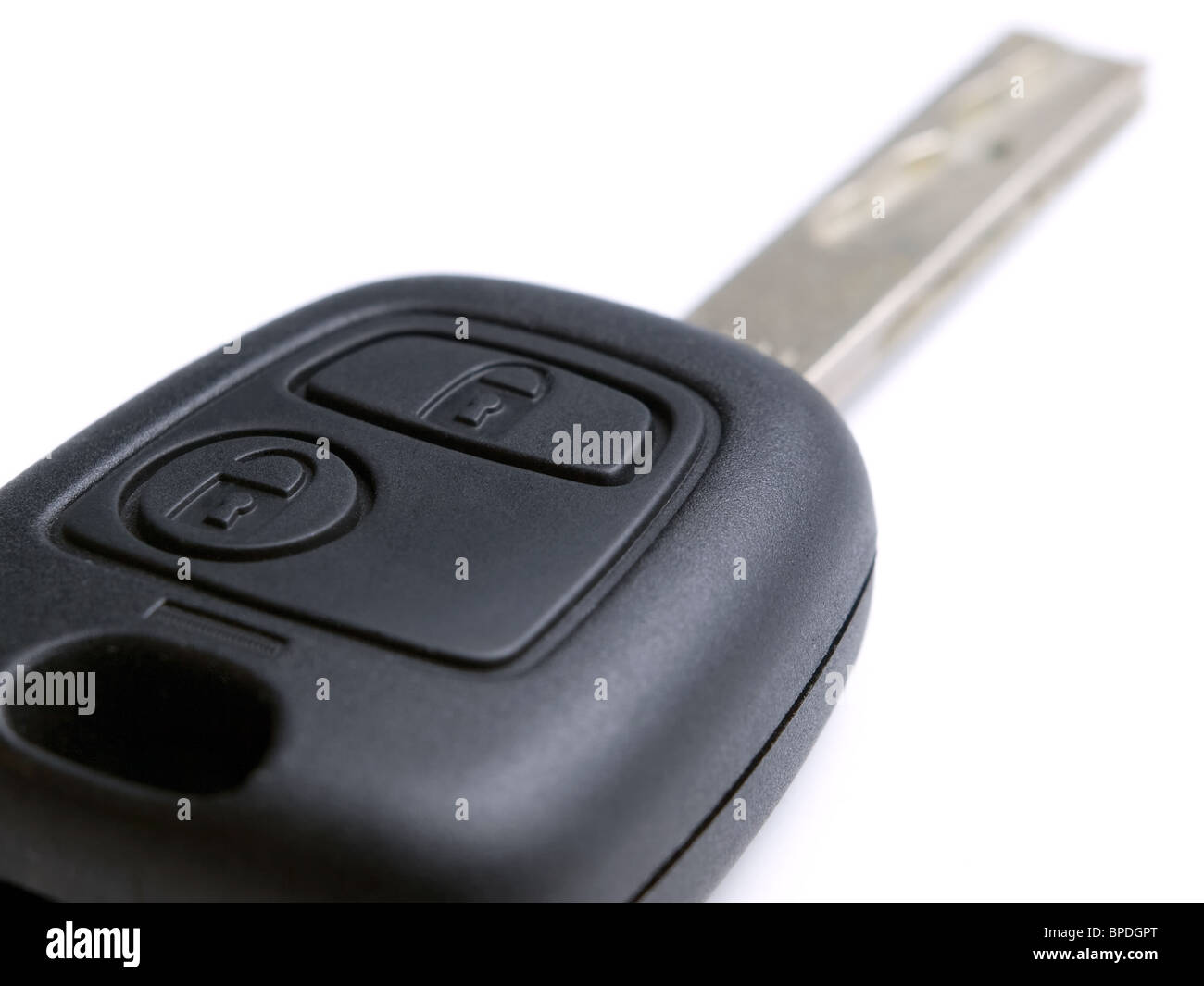 Macro of a car key on a white background Stock Photo - Alamy