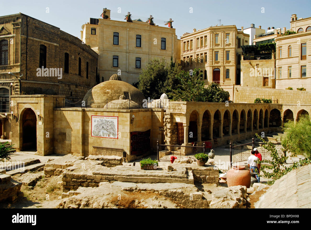 Baku, Azerbaijan, Vestige of the ancient market place in old inner Baku ...