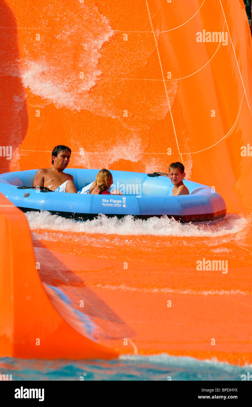 Water slide at Hurricane Harbor waterpark , Six Flags Over Texas ...