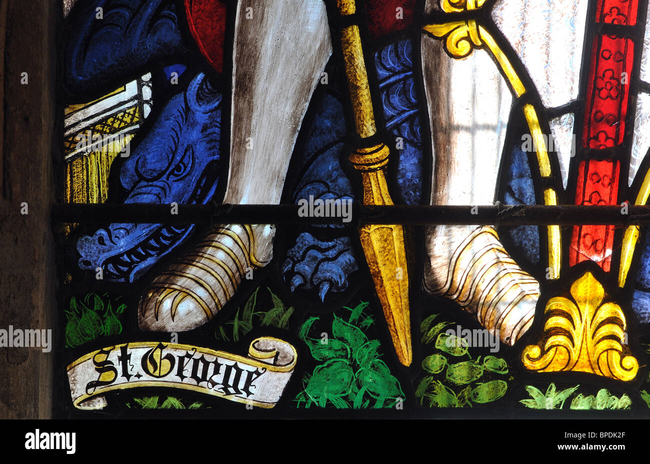 Saint george dragon stained glass hi-res stock photography and images ...