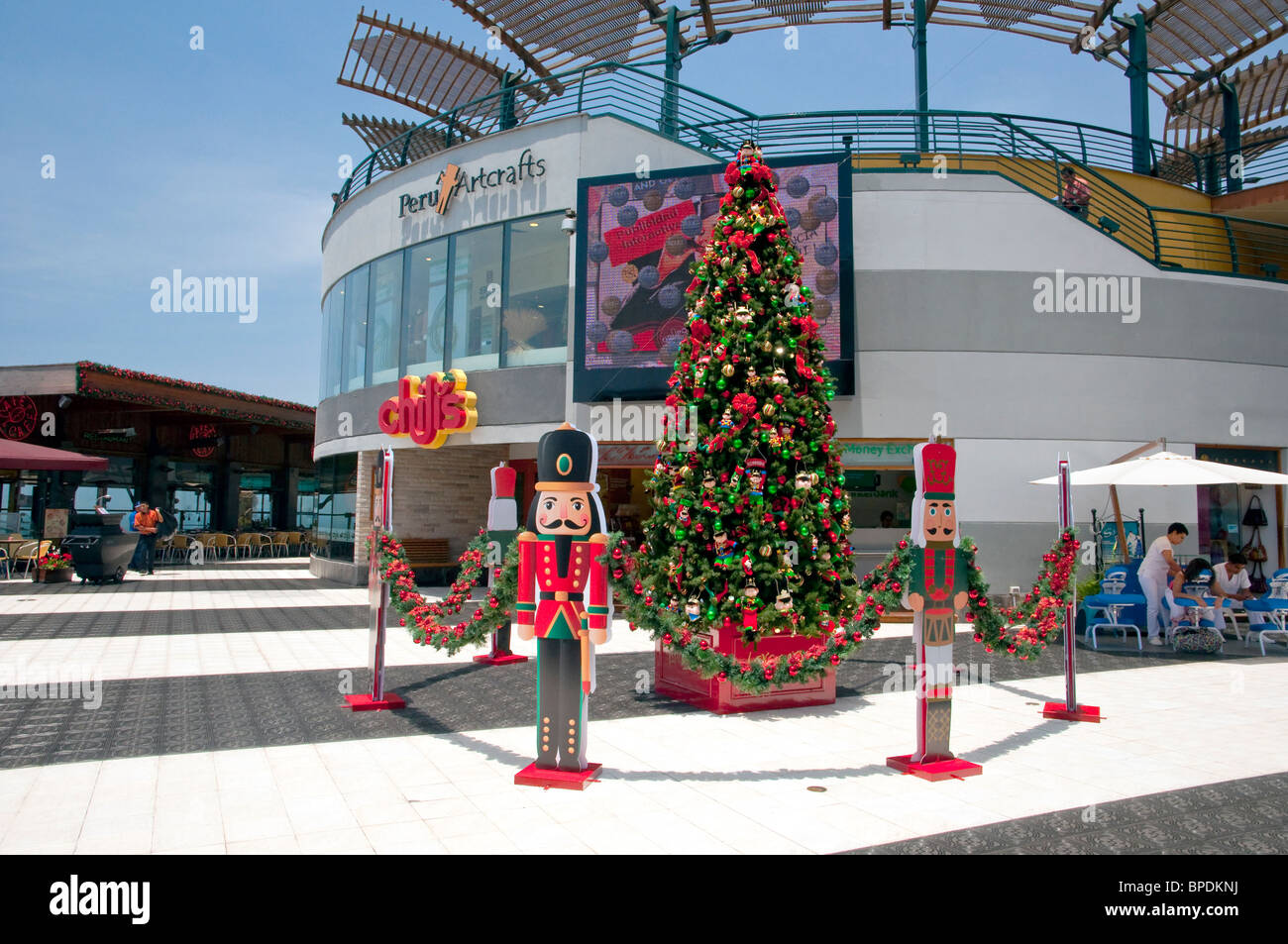 The seaside Larcomar Shopping Mall in Miraflores, Lima, Peru, South ...
