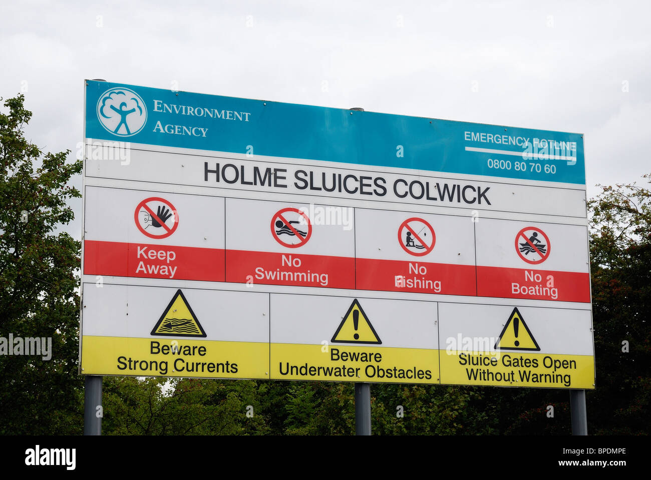 Holme sluices lock sign colwick Nottingham Stock Photo - Alamy