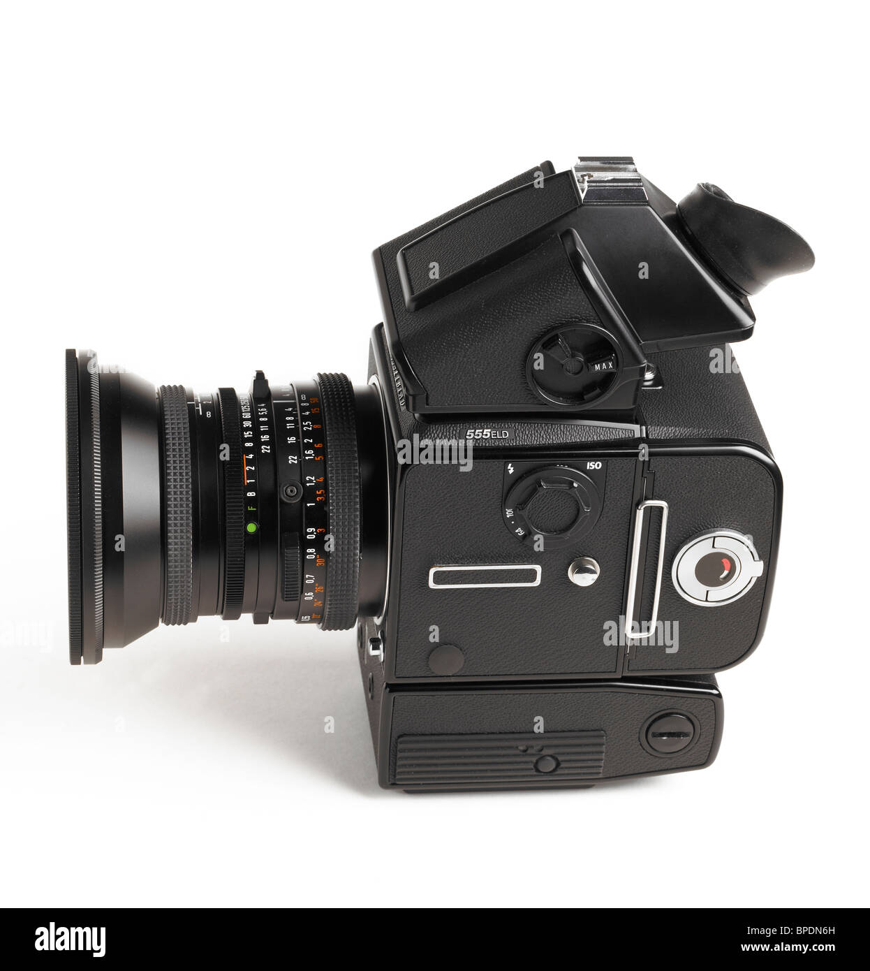 Hasselblad 555ELD Medium Format Camera fitted with a viewing prism on a ...