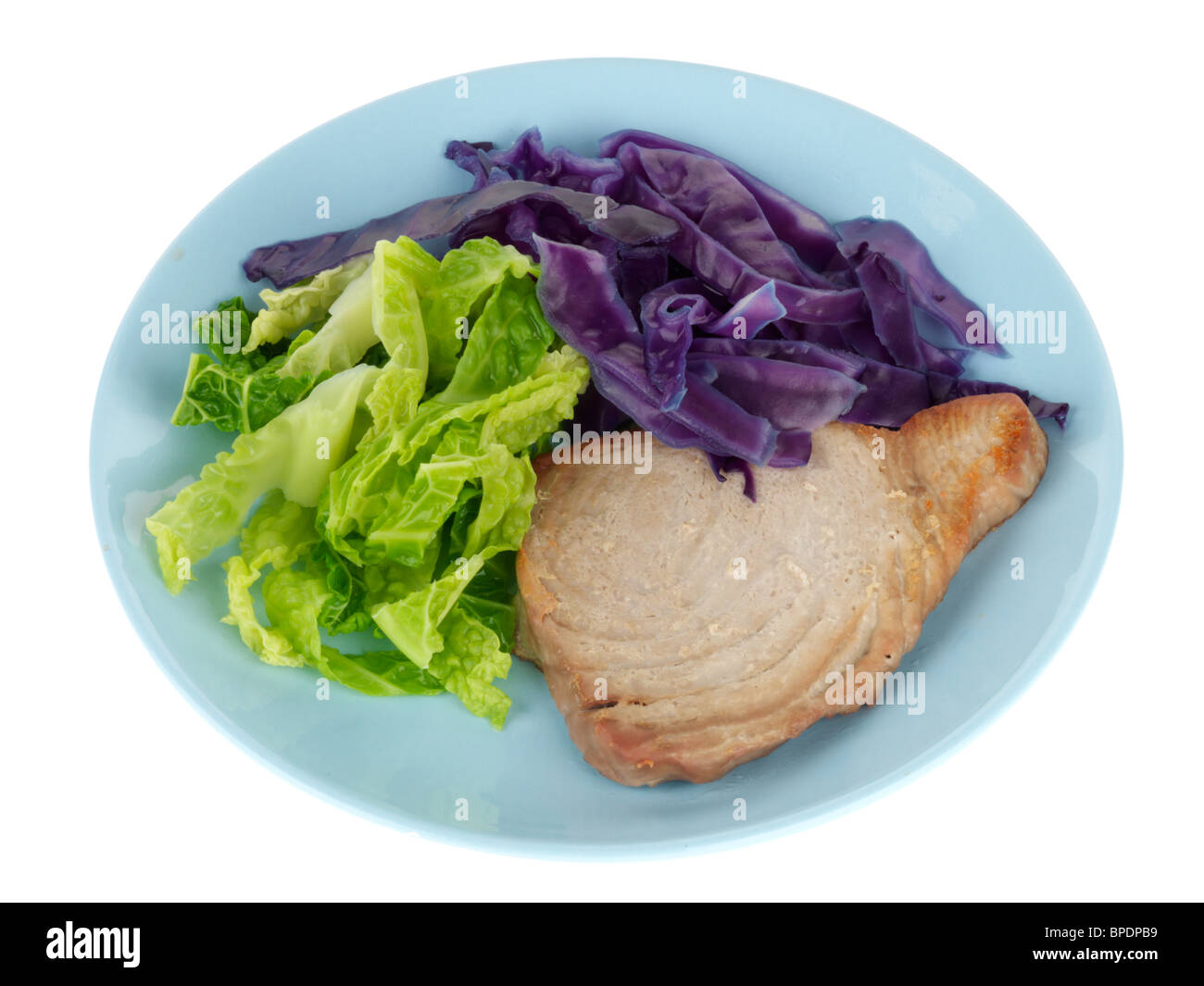Grilled Tuna with Cabbage Stock Photo - Alamy
