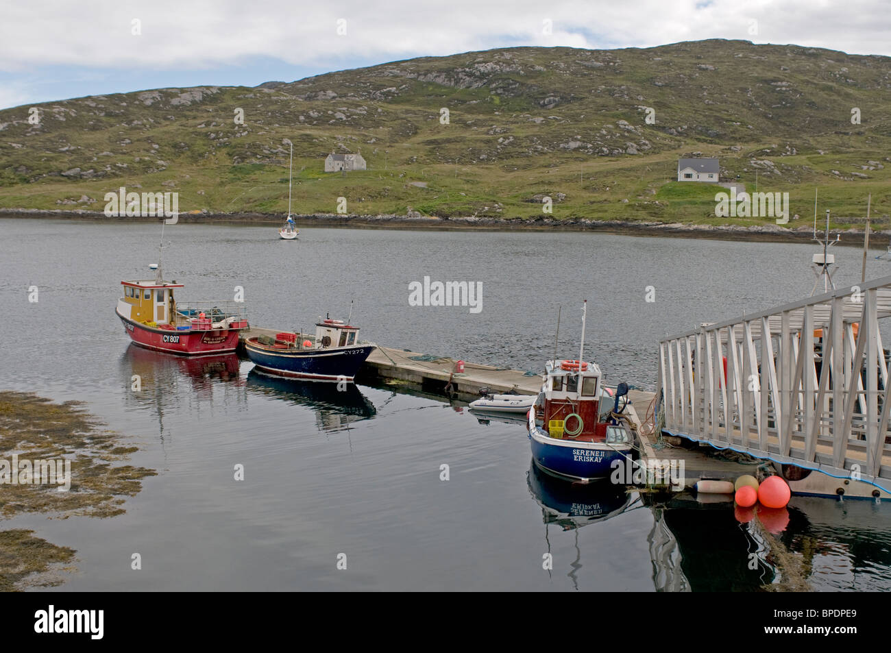 The Fish Landing Jetty at Na Pairceanan in Acairseid Mhor Bay, Eriskay ...