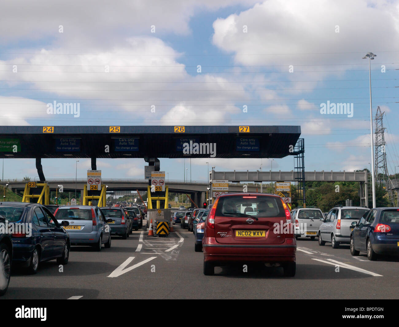 Dartford Kent England Cars At Toll Booths At Dartford Tunnel Stock ...