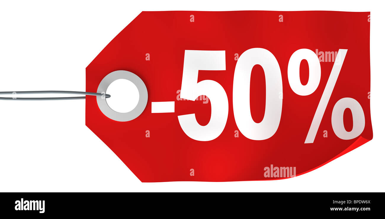 50% off tag Stock Photo - Alamy