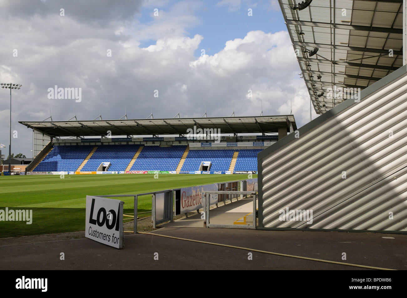 Stadium fold up seating at the Weston Homes Community Stadium in ...