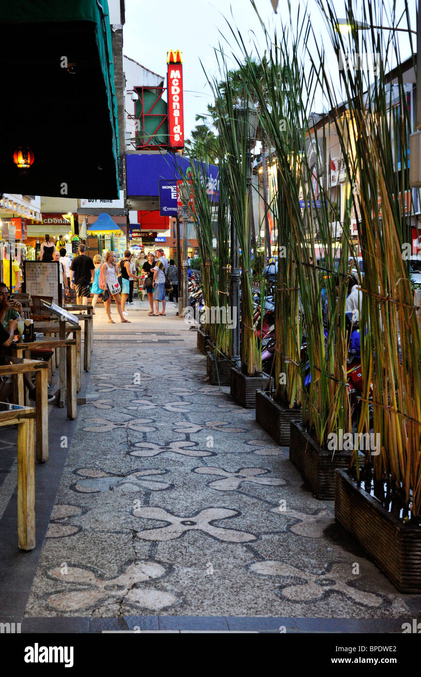 neon lights come on as evening falls in kuta square kuta bali Stock ...