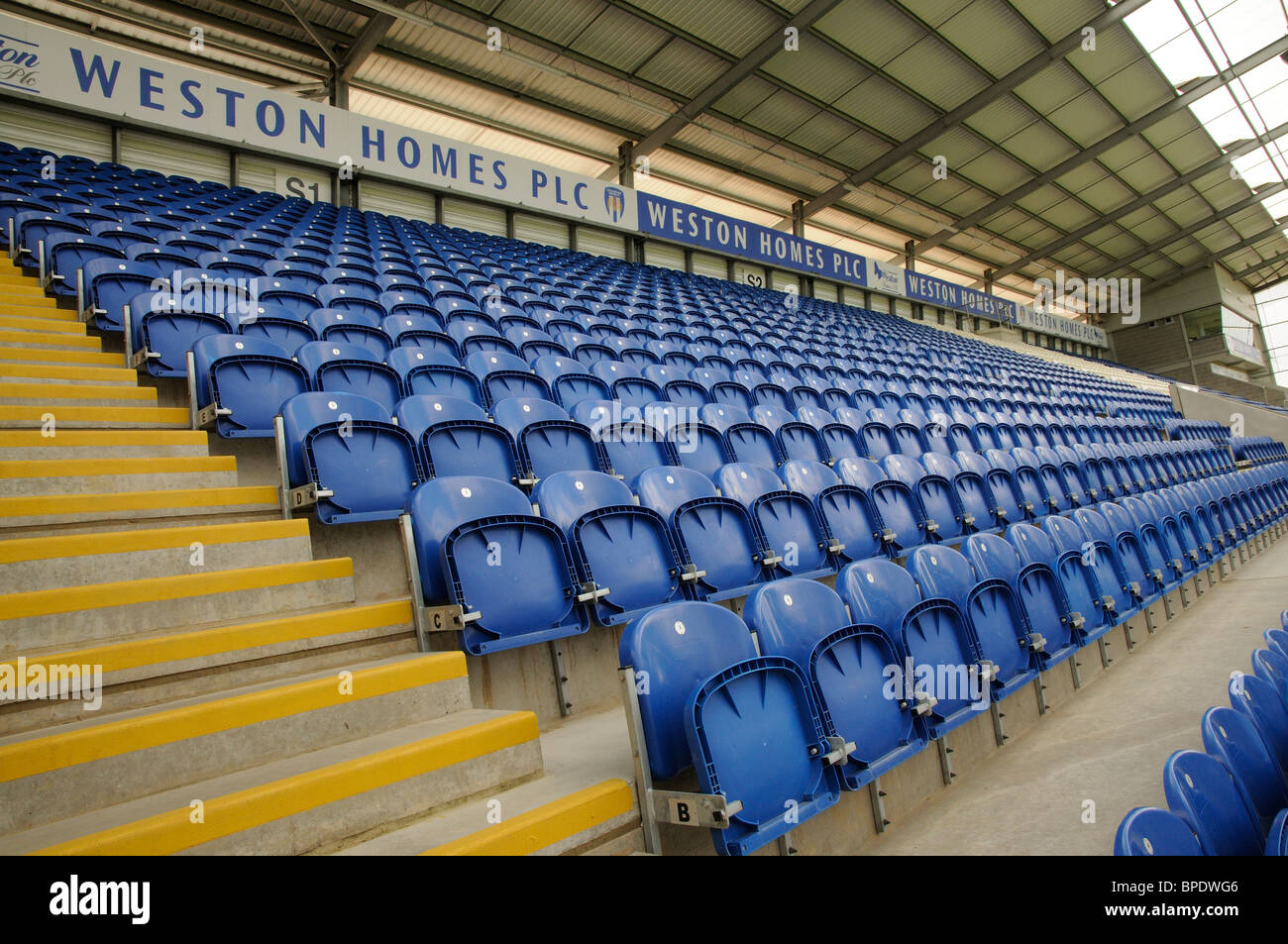 Stadium fold up seating at the Weston Homes Community Stadium in ...