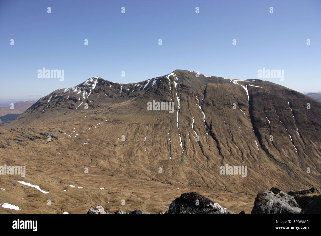 looking across to The Munro Gulvain from Braigh nan Uamhachan Stock ...