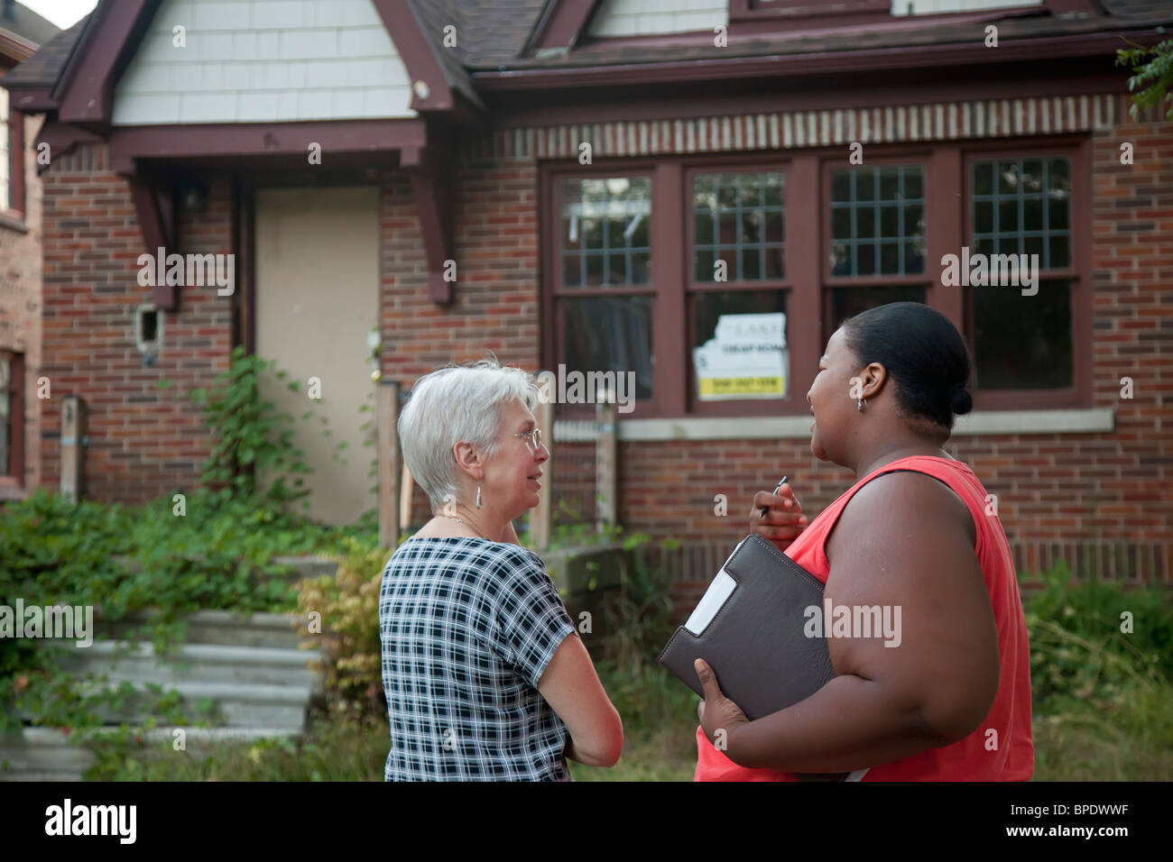 Member of Community Organization Survey Vacant Homes in Detroit Stock ...