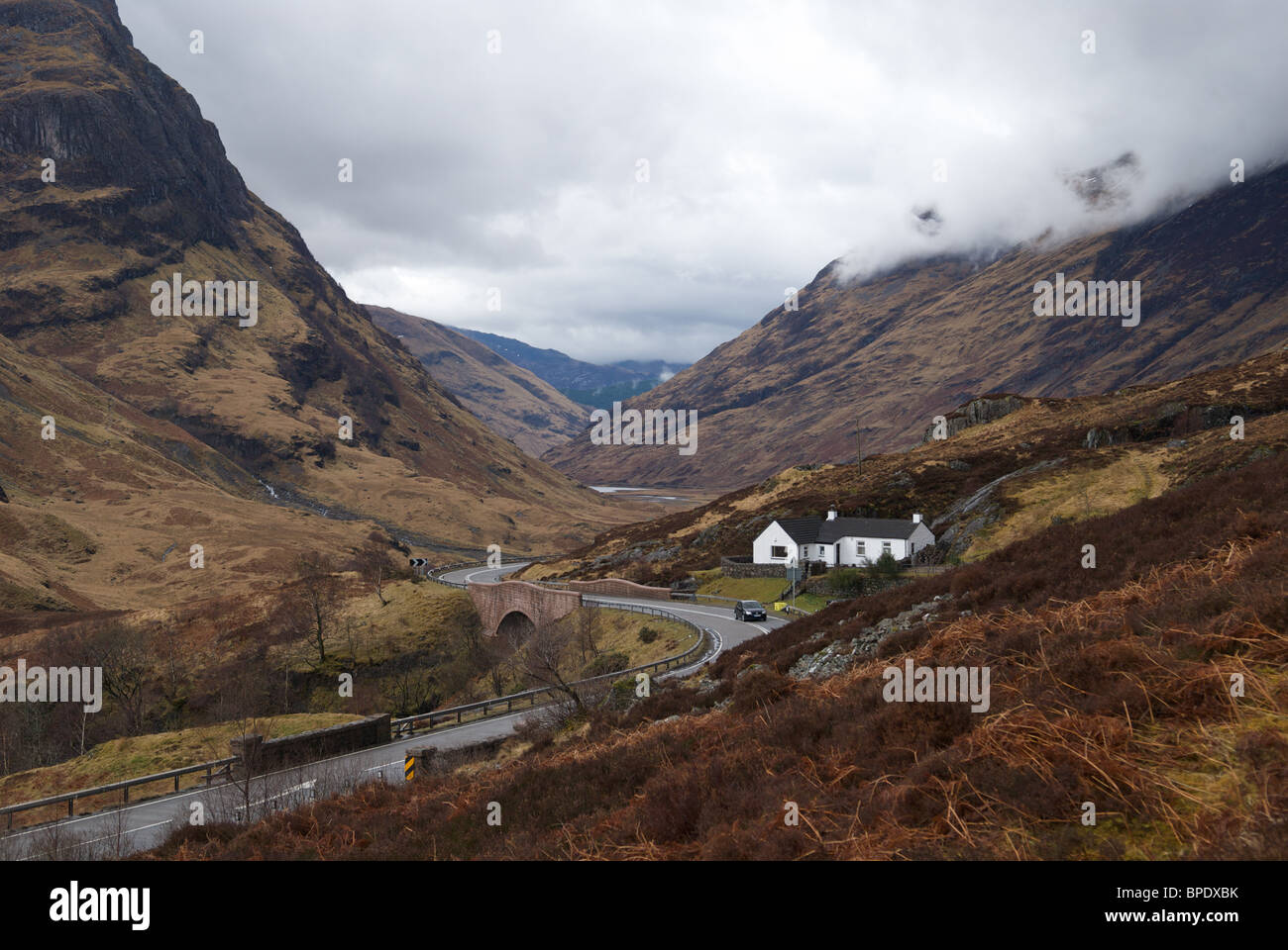 Jimmy Saville's cottage, alongside Aonach Dubh one of the three sisters ...