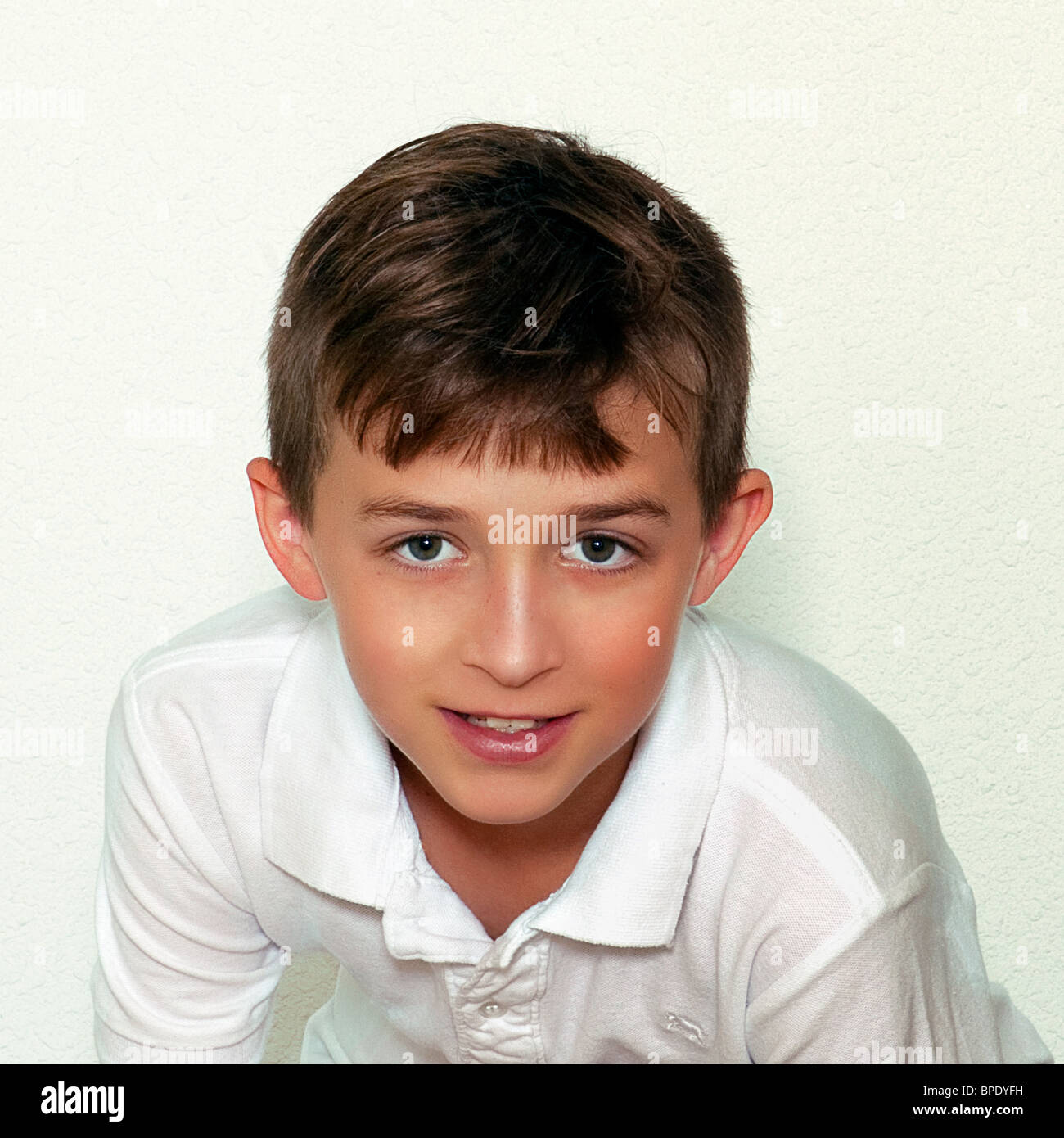 Boy Engaging with Camera Stock Photo - Alamy