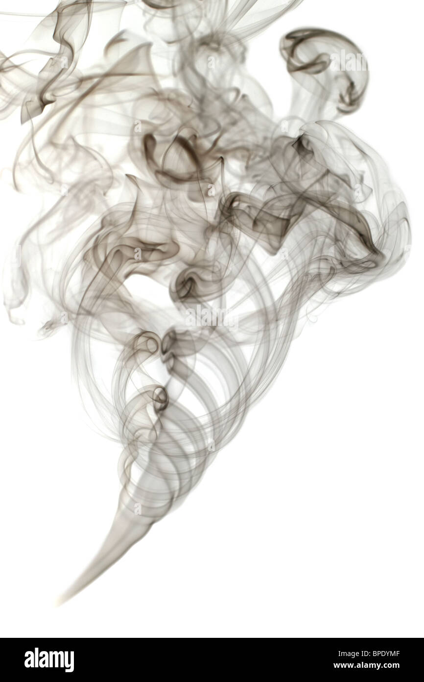 Grey smoke on white background Stock Photo - Alamy
