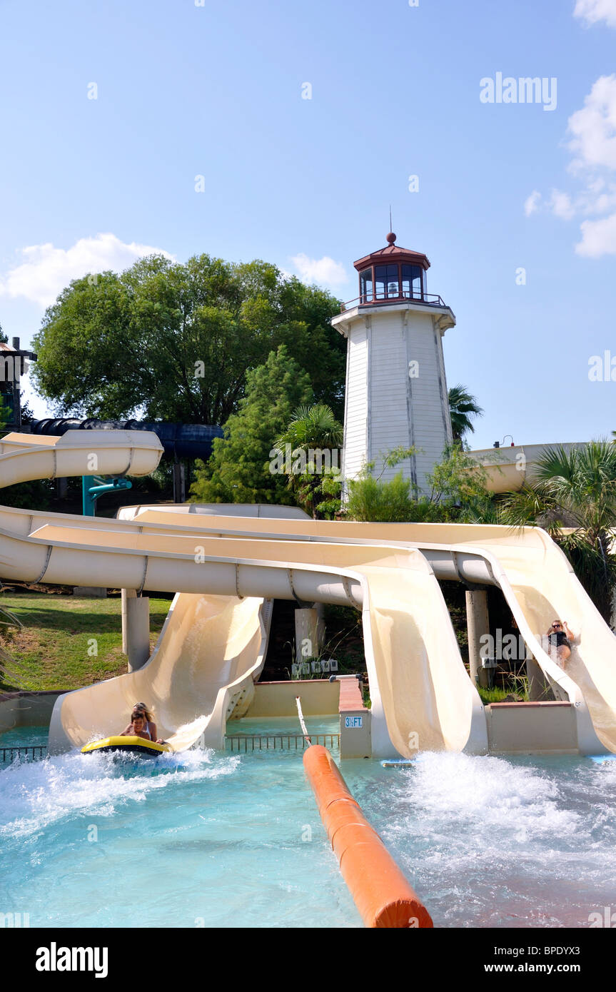Water slide at Hurricane Harbor waterpark , Six Flags Over Texas ...