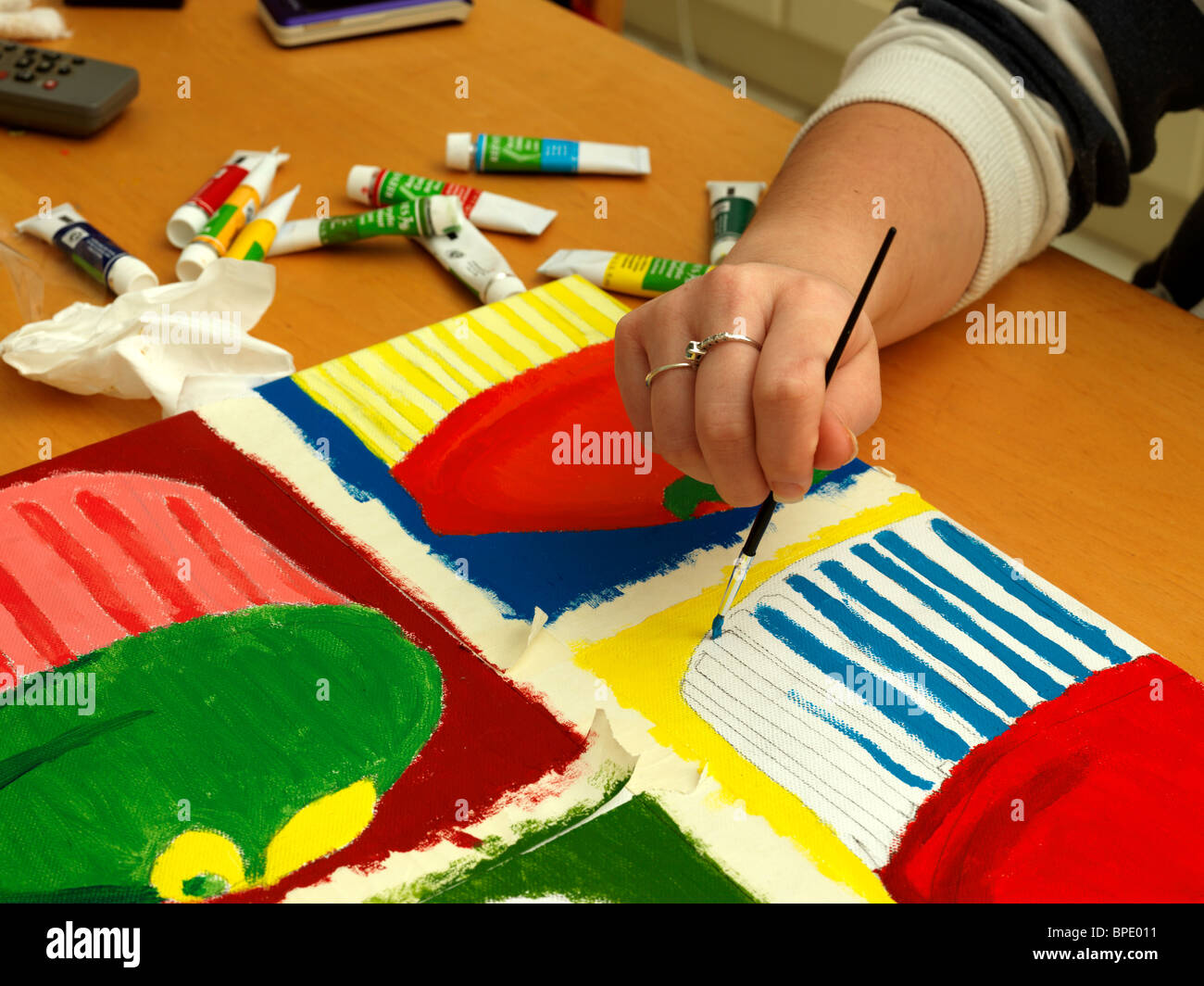 Girl Painting Picture Stock Photo - Alamy