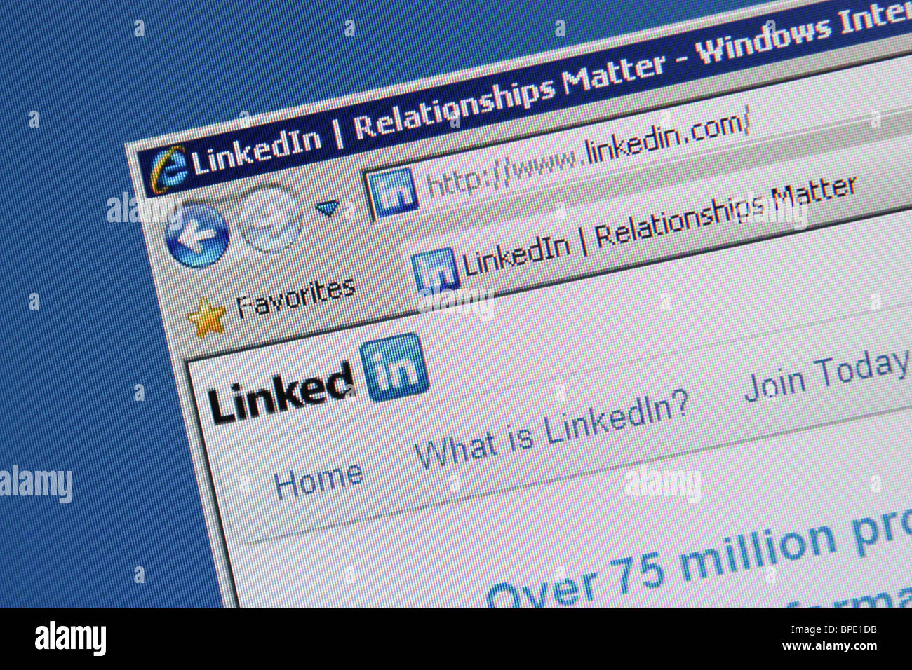 linkedin business social networking website Stock Photo - Alamy