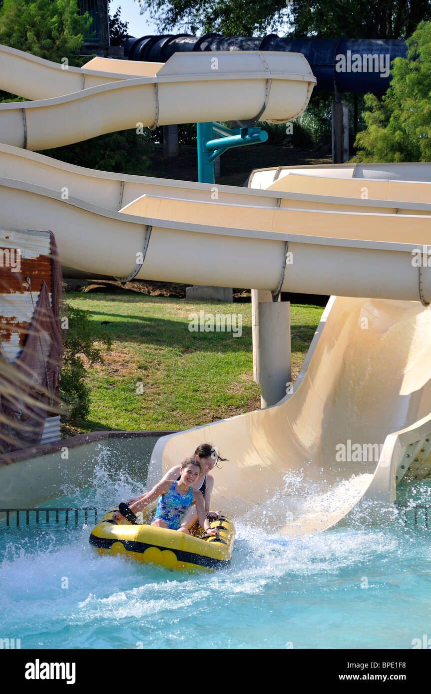 Water slide at Hurricane Harbor waterpark , Six Flags Over Texas ...