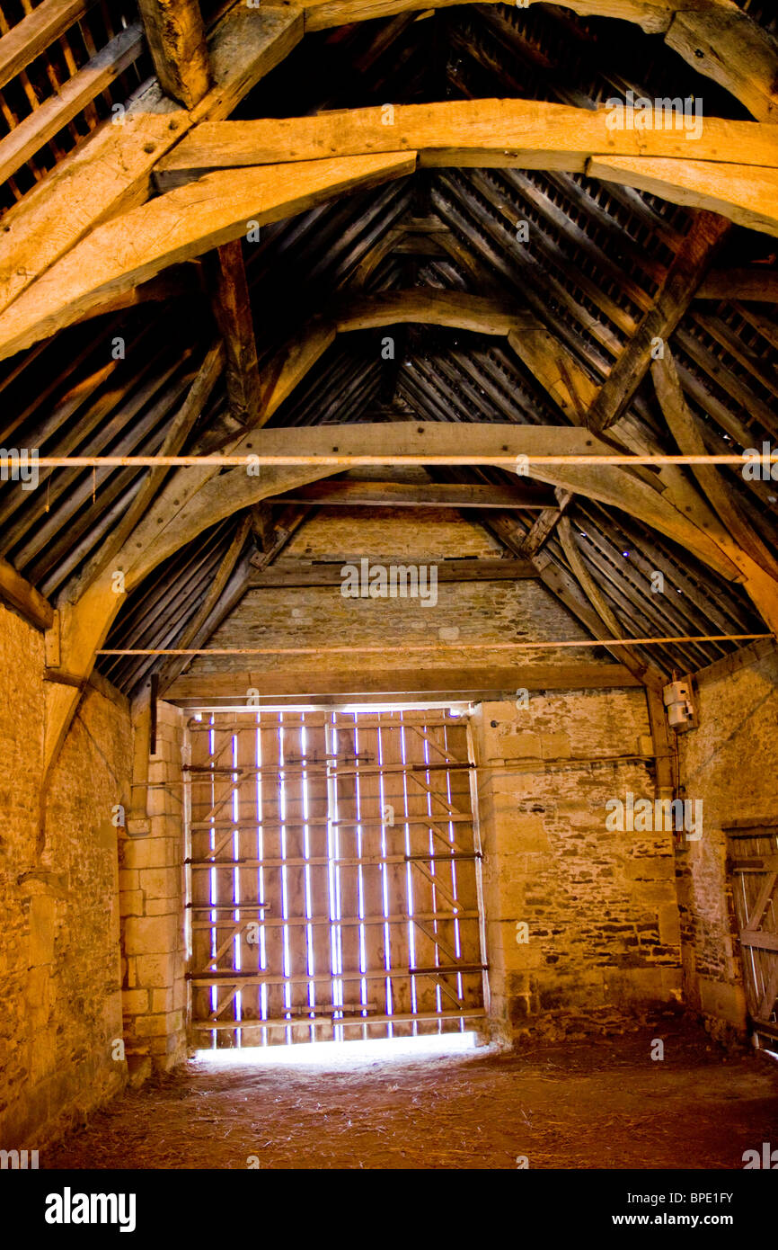 Lacock Village Tithe Barn Stock Photo - Alamy