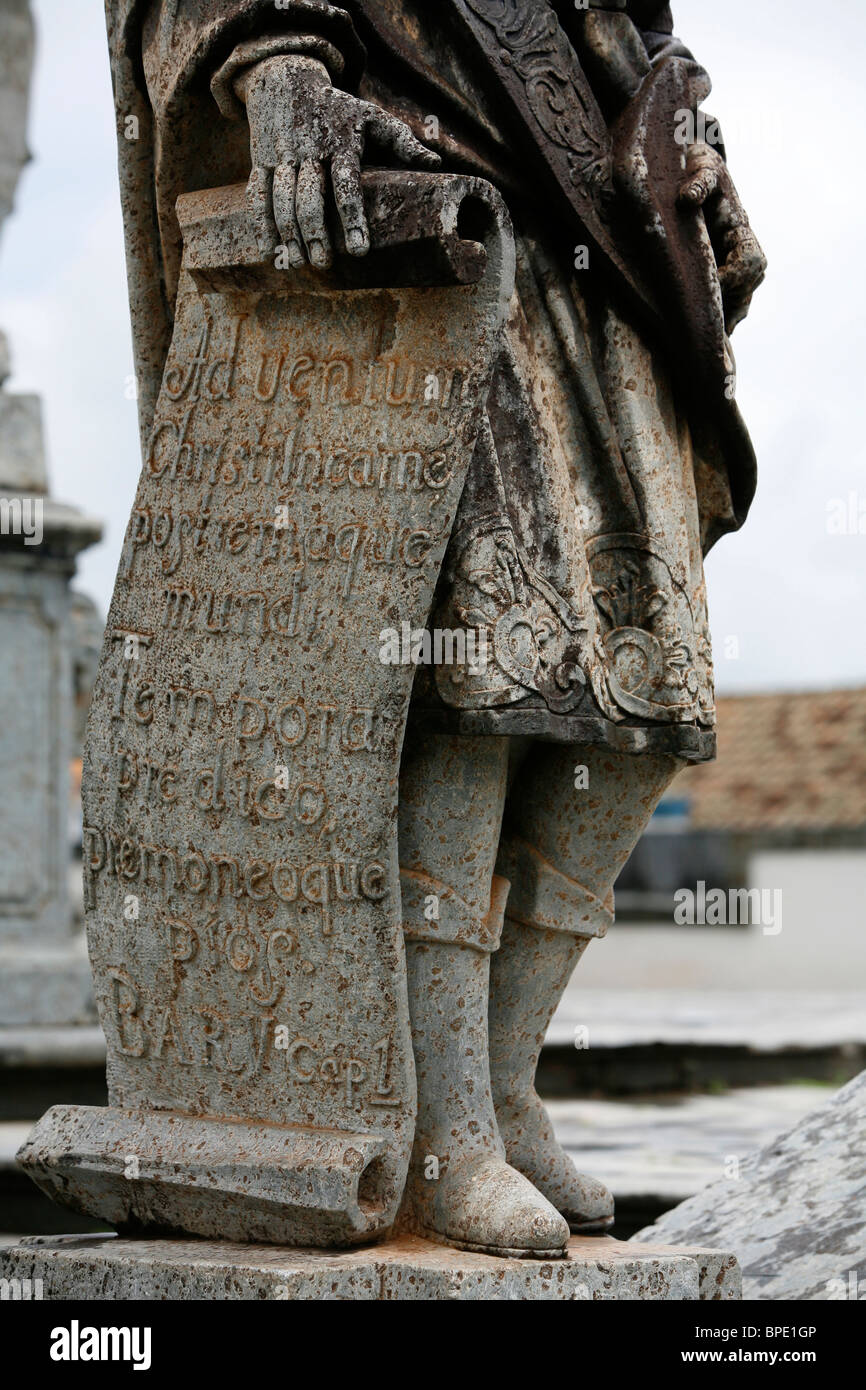 The statue of prophet Baruch by Aleijadinho at the Basilica do Bom ...