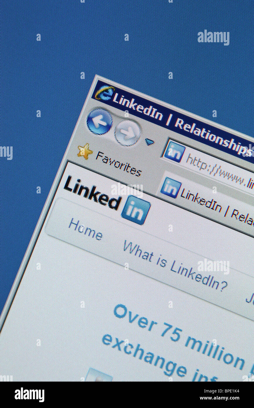 linkedin business social networking website Stock Photo - Alamy