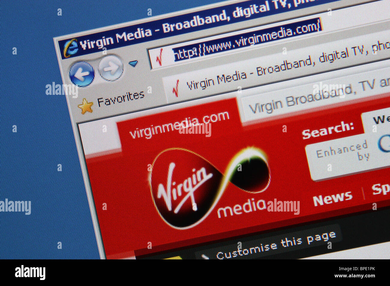 virgin media online website Stock Photo - Alamy
