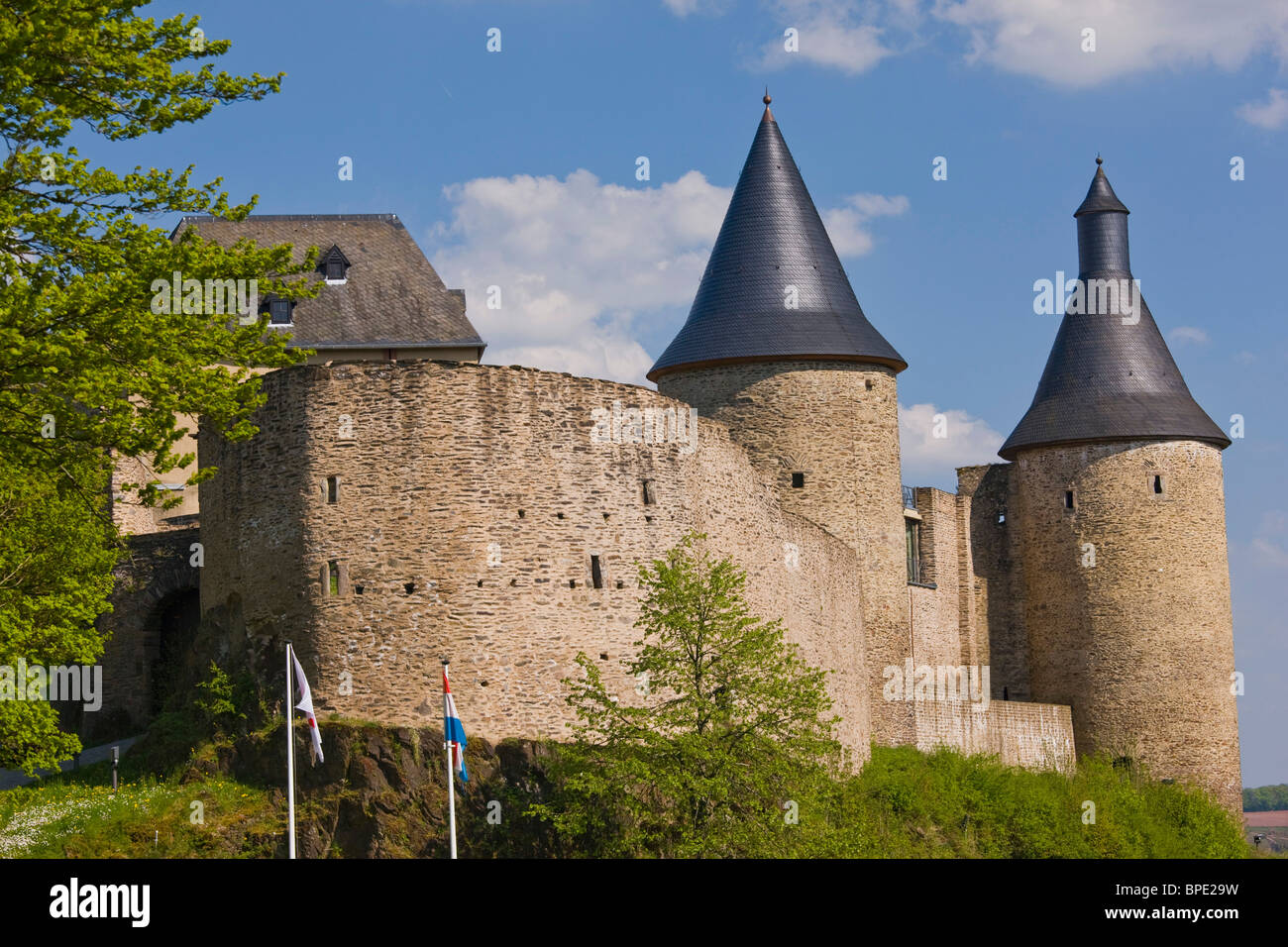 Luxembourg, Sure River Valley. Bourscheid, Chateau de Bourscheid Castle ...