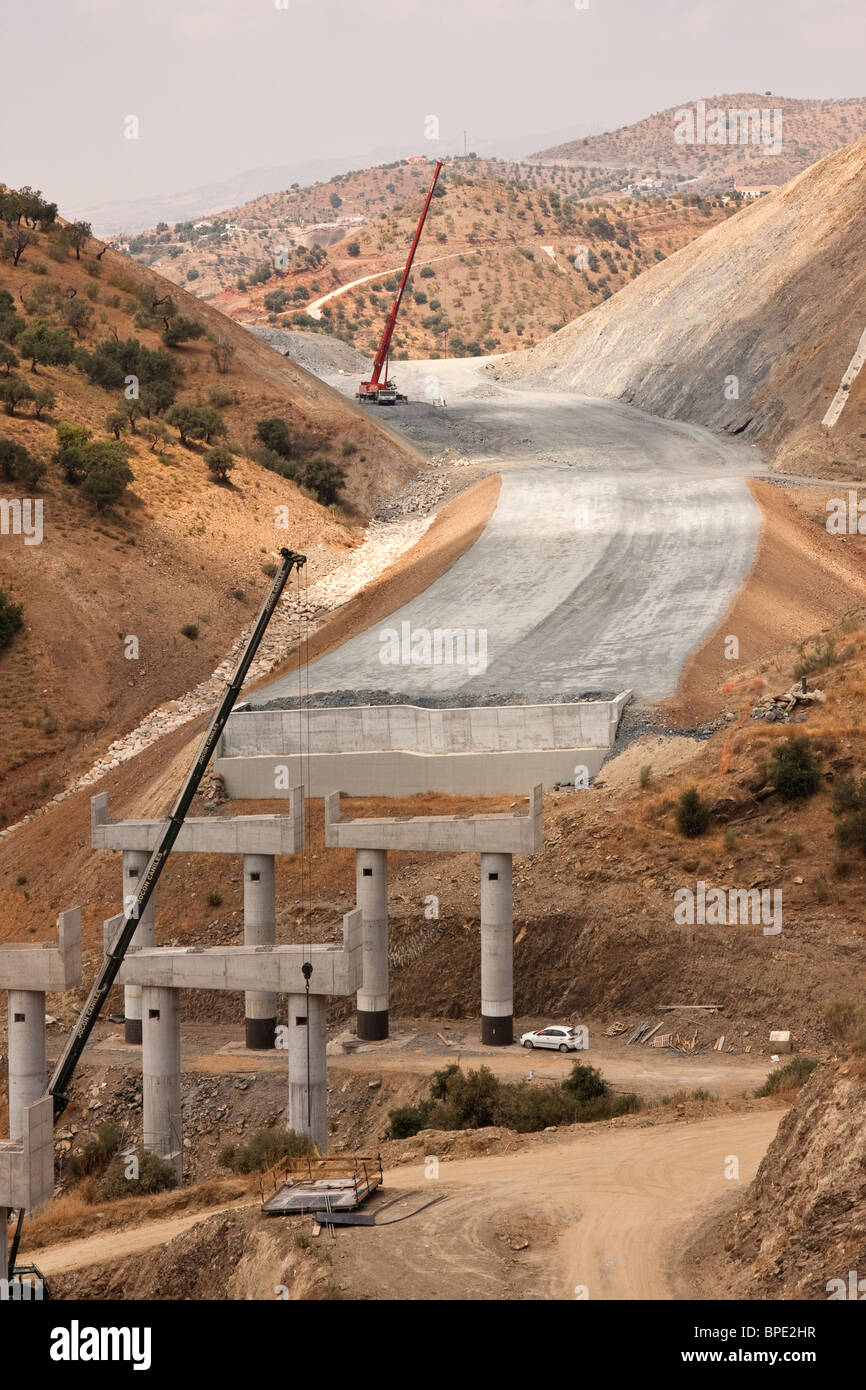 The new AP46 motorway under construction just outside Malaga Spain ...
