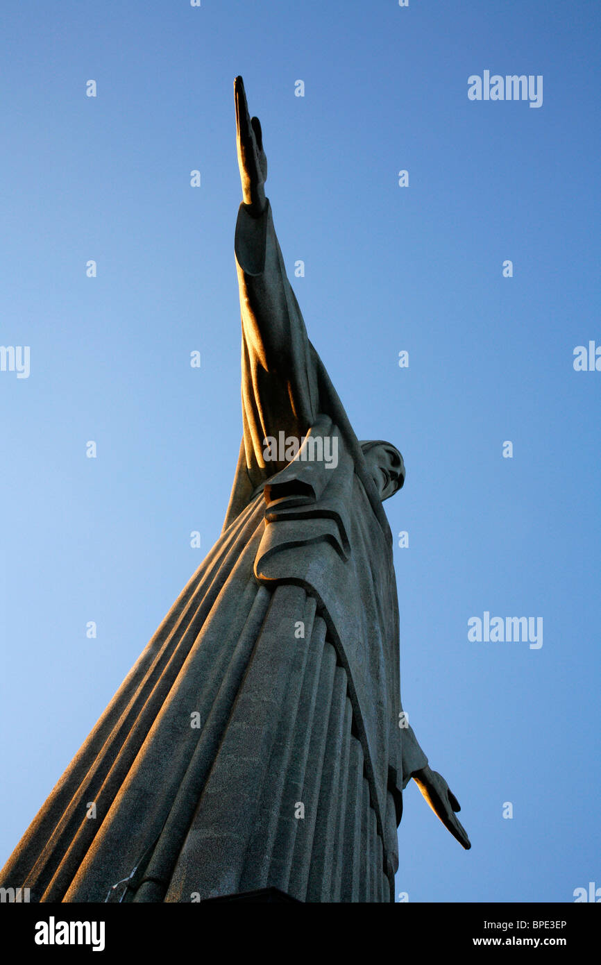 The statue of Christ the Redeemer on top of the Corcovado mountain. Rio ...