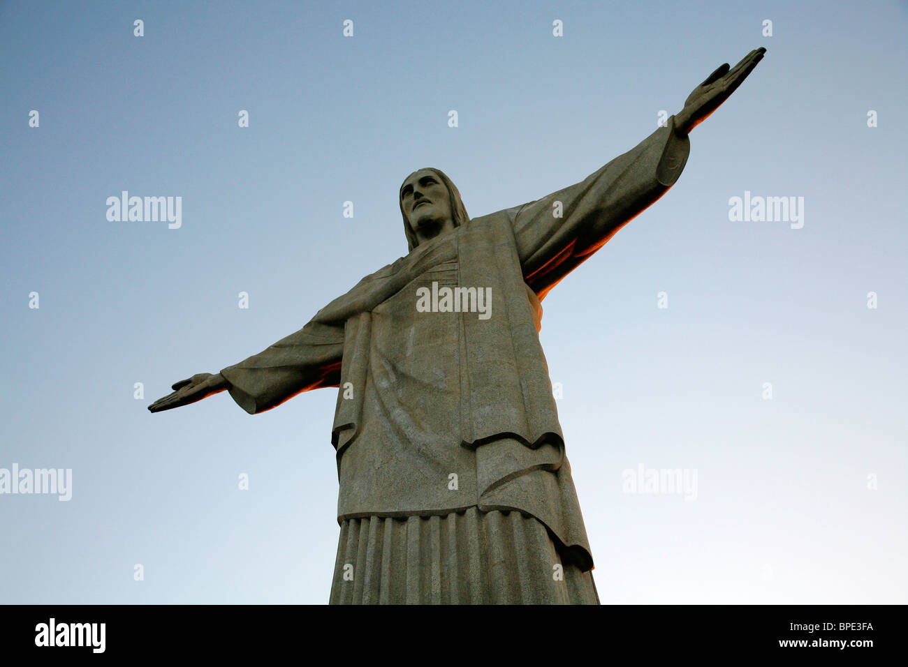 The statue of Christ the Redeemer on top of the Corcovado mountain. Rio ...