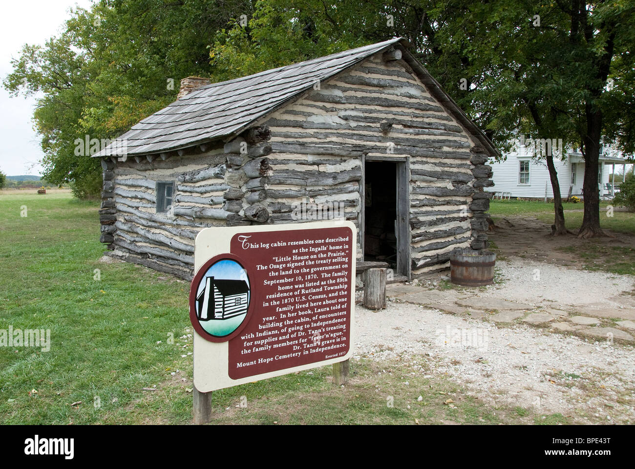 Reconstructed Cabin & sign Little House on the Prairie Independence ...