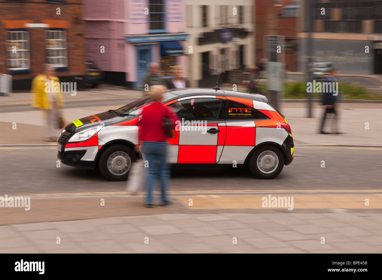 A Norwich Traffic Control car driving through the city showing movement ...