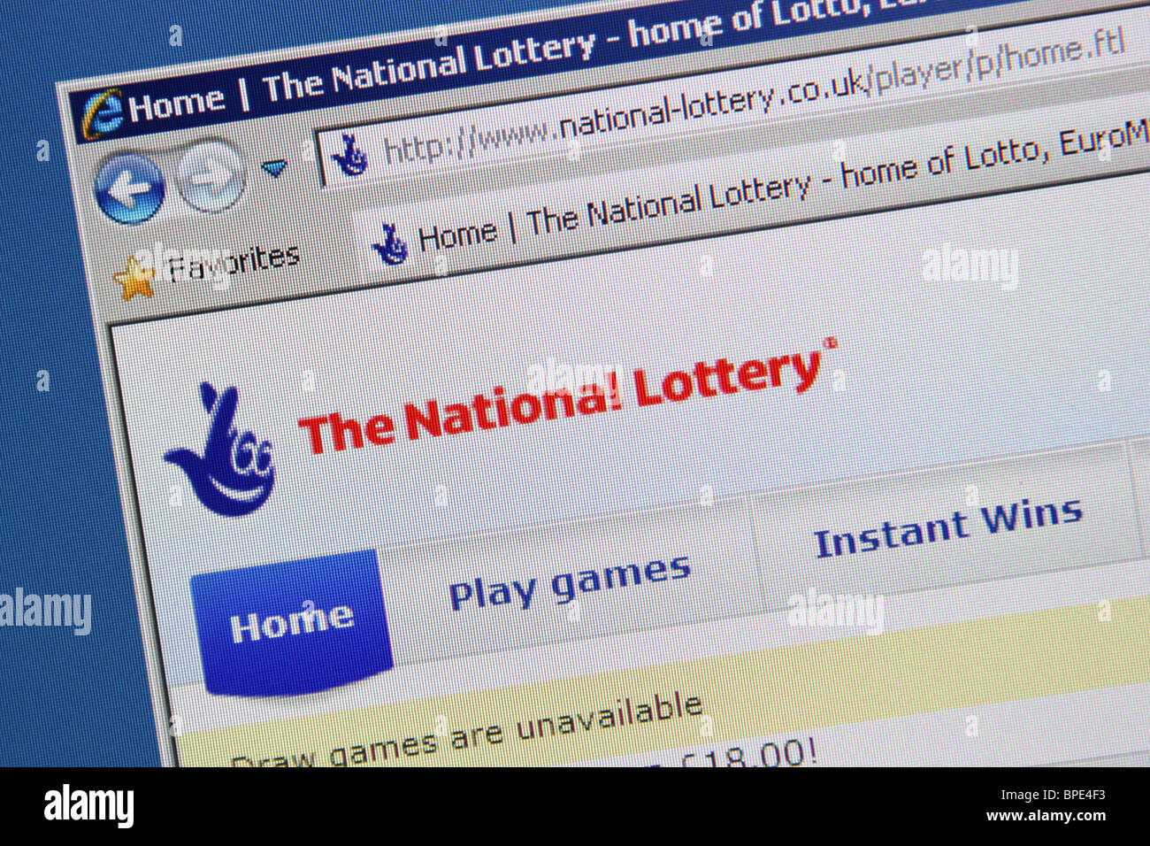 national lottery website Stock Photo - Alamy