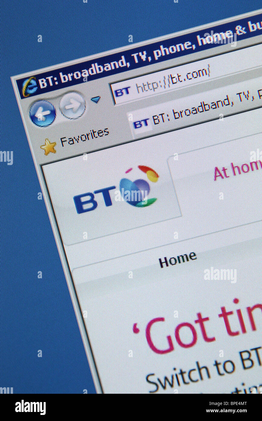 bt bt.com boardband tv phone home business Stock Photo - Alamy